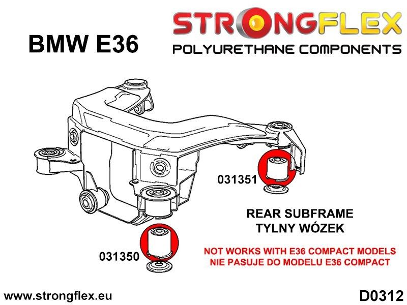 036107B: Zestaw tulei tylnego wózka BMW e36 036107B - FMIC